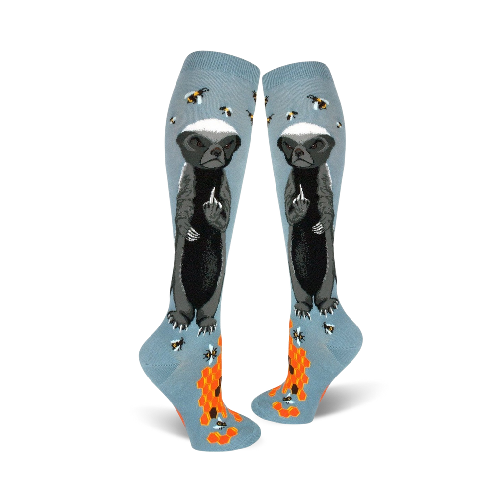 Honey Badger Womens Animal Knee High Socks | Sockologie
