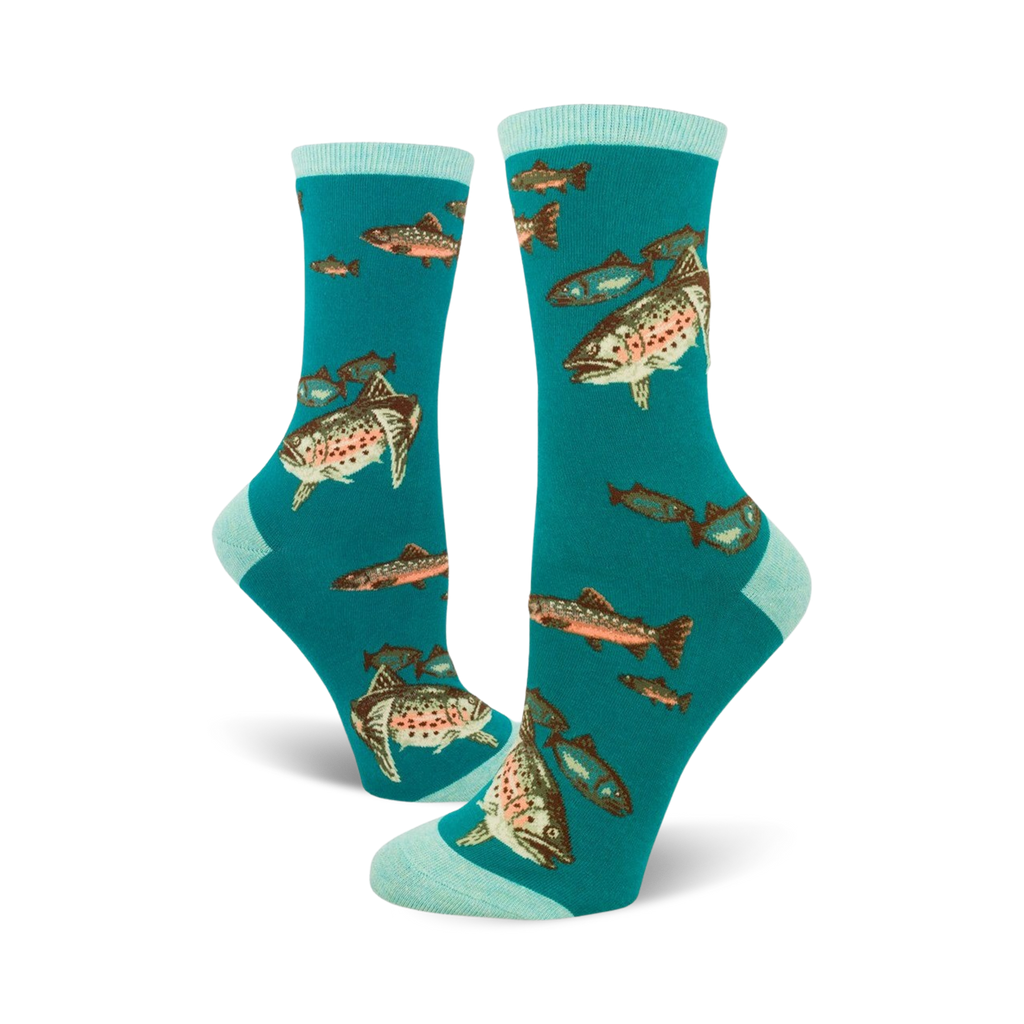 Trout Fishing Womens Fishing Crew Socks | Sockologie