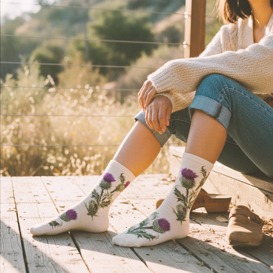 Floral Thistle Socks | Sockologie