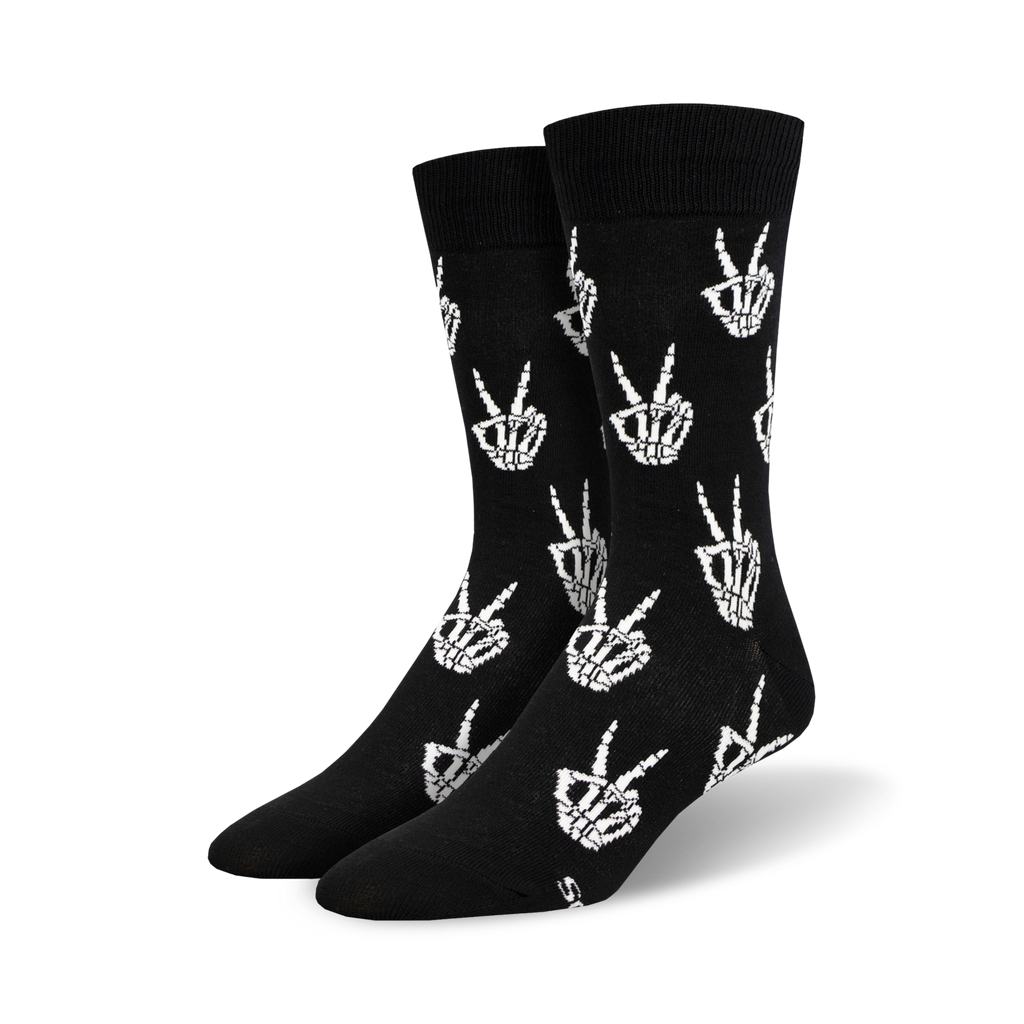 Skeleton Peace Sign Socks | Sockologie